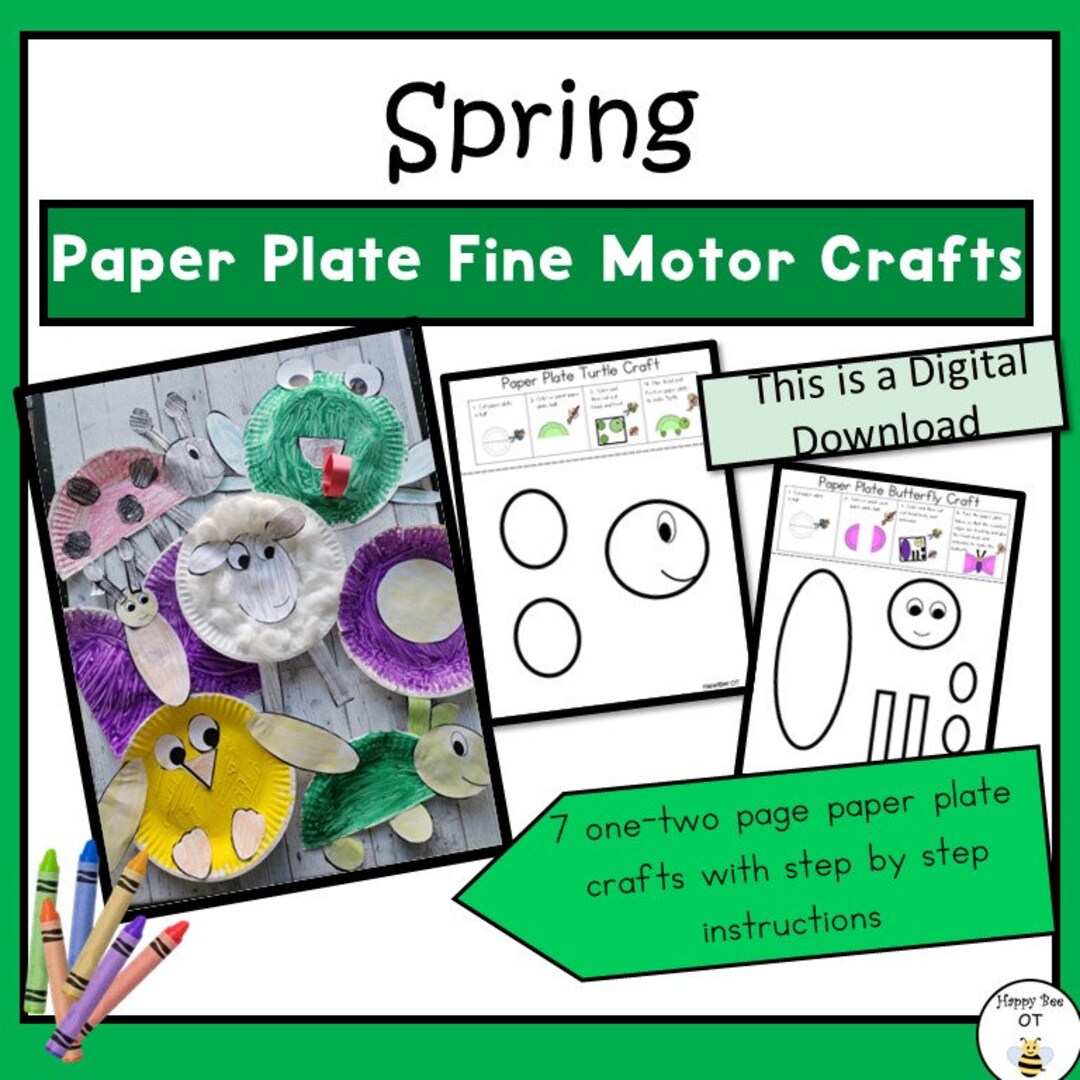 Spring Simple Paper Plate Fine Motor Crafts Color Cut Paste OT - Etsy