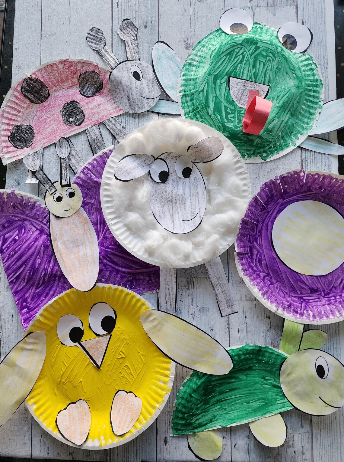 Spring Simple Paper Plate Fine Motor Crafts Color Cut Paste OT - Etsy