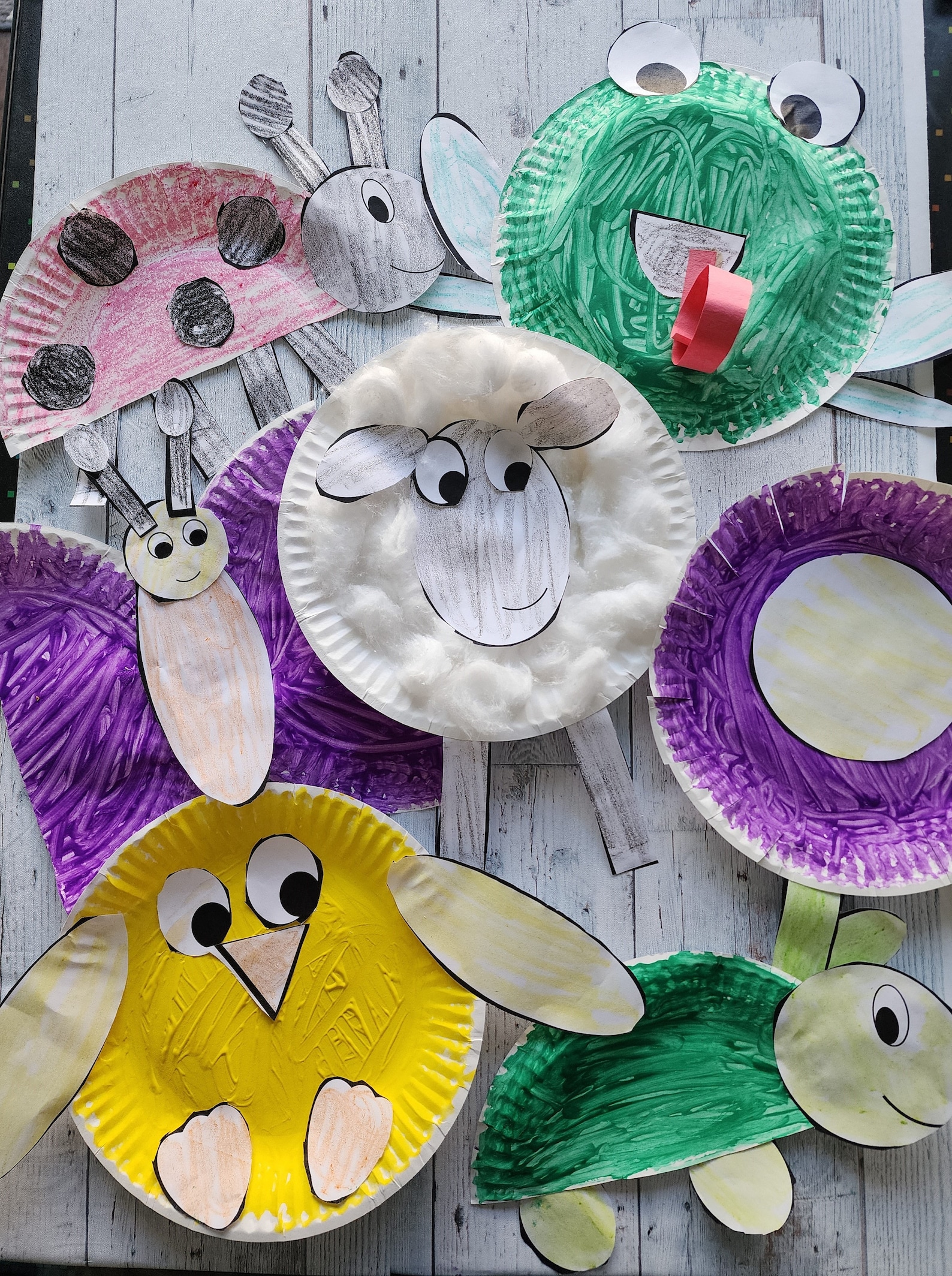 Spring Paper Plate Animal Crafts Printable | Preschool Cut and Paste ...