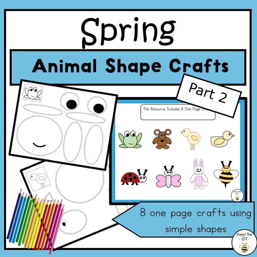 Spring Shape Animal Color Cut Paste Fine Motor Craft Part 2 - Etsy Finland