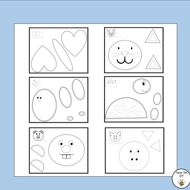 Spring Color, Cut, and Paste Shape Animal Fine Motor Craft - Etsy
