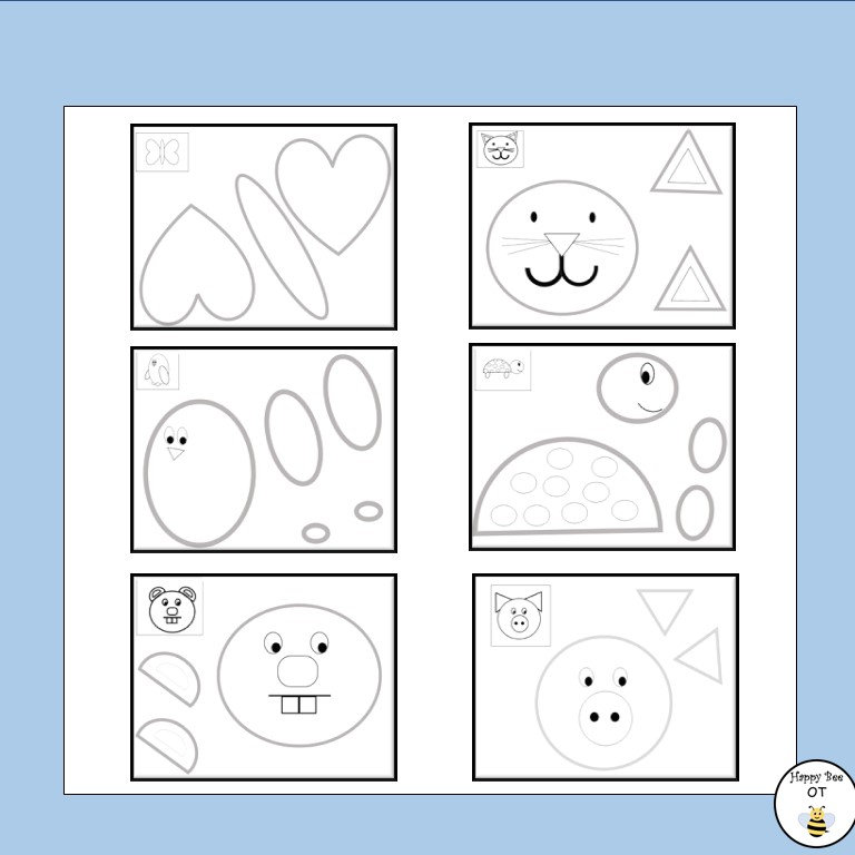 Spring Color, Cut, and Paste Shape Animal Fine Motor Craft - Etsy