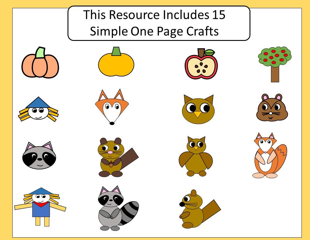 Fall 2D Simple Color Cut and Paste Fine Motor Shape Craft OT - Etsy