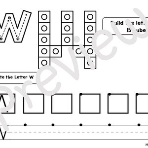 Counting Snap Cube Uppercase Letter Build and Write Printing Practice ...