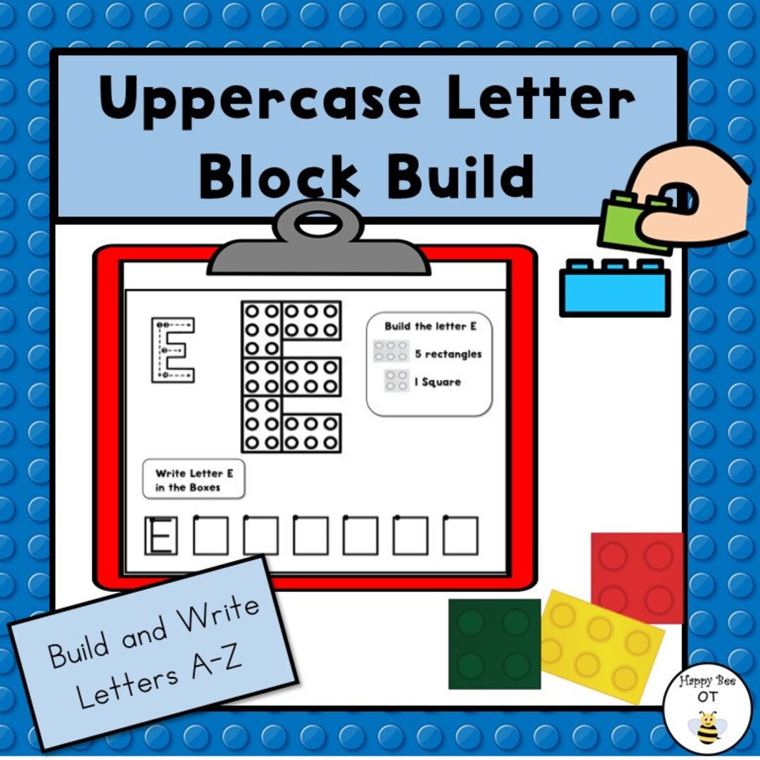 Uppercase Letter Build and Write Practice for Fine Motor Skills - Etsy