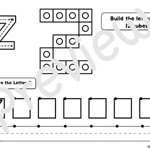 Counting Snap Cube Uppercase Letter Build and Write Printing Practice ...