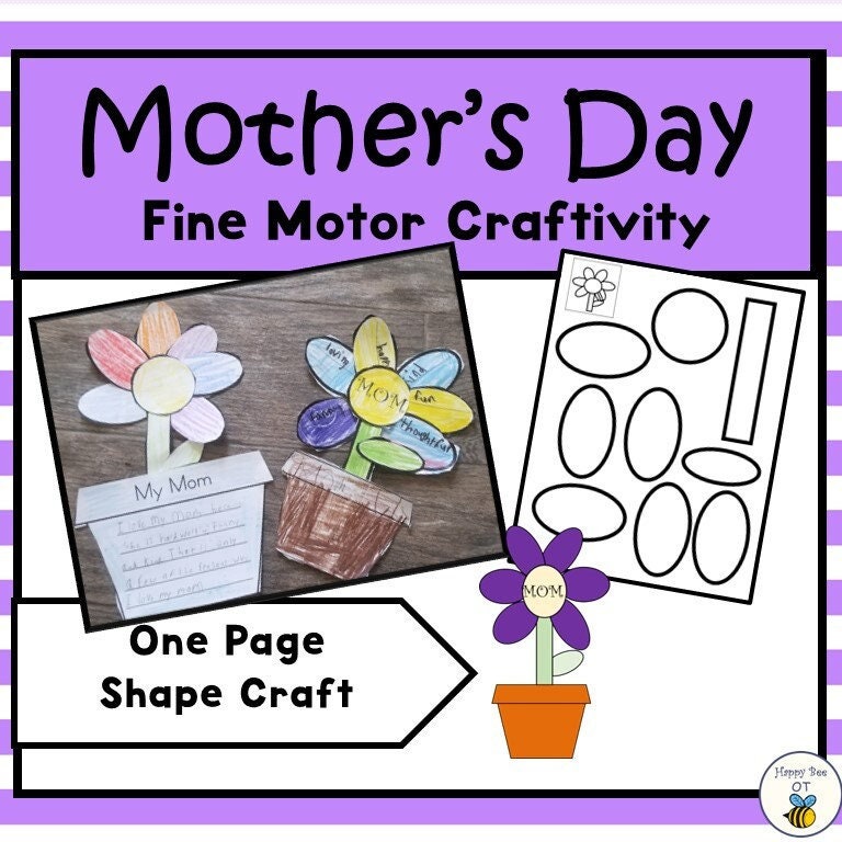 Mother's Day Fine Motor Flower Craft and Writing Activity - Etsy