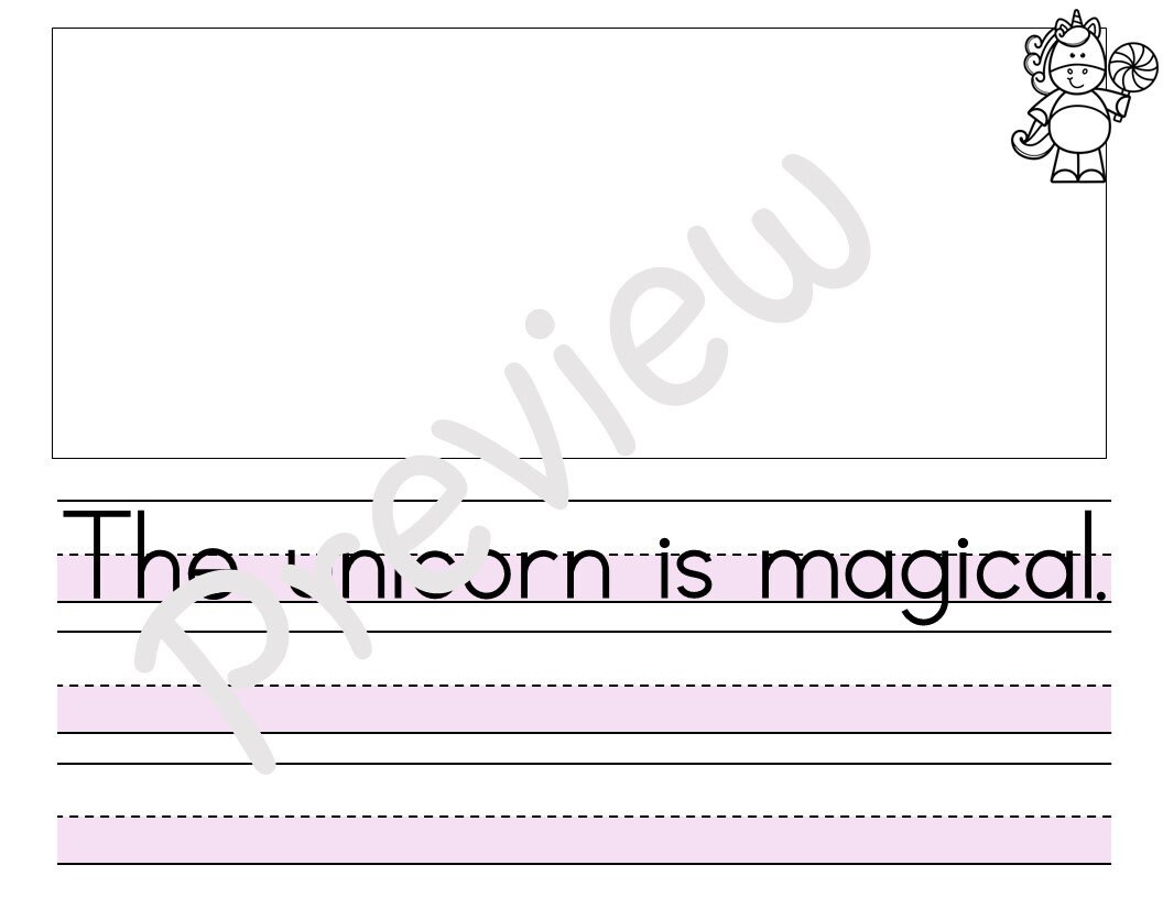 Unicorn Craftivity- Fine Motor Color Cut Glue Craft and Write - Etsy