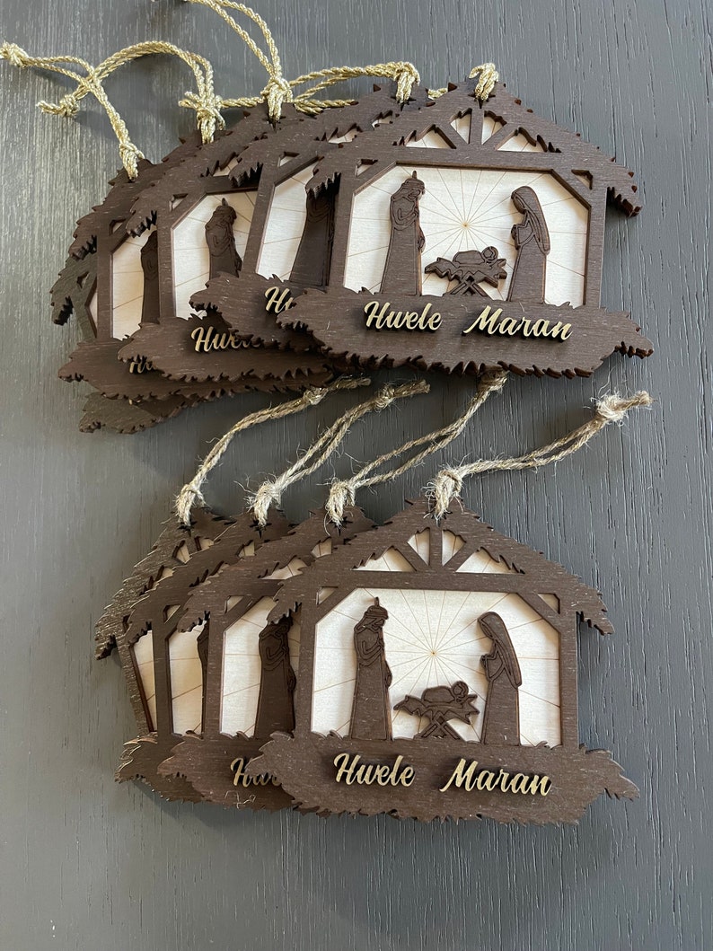 Nativity Wood Cutout Ornament Catholic Christmas Chaldean - Etsy