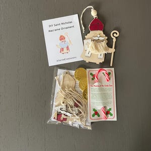 DIY Saint Nicholas Macrame Ornament Set Feast Dec 6 Chocolate Gold Coin ...