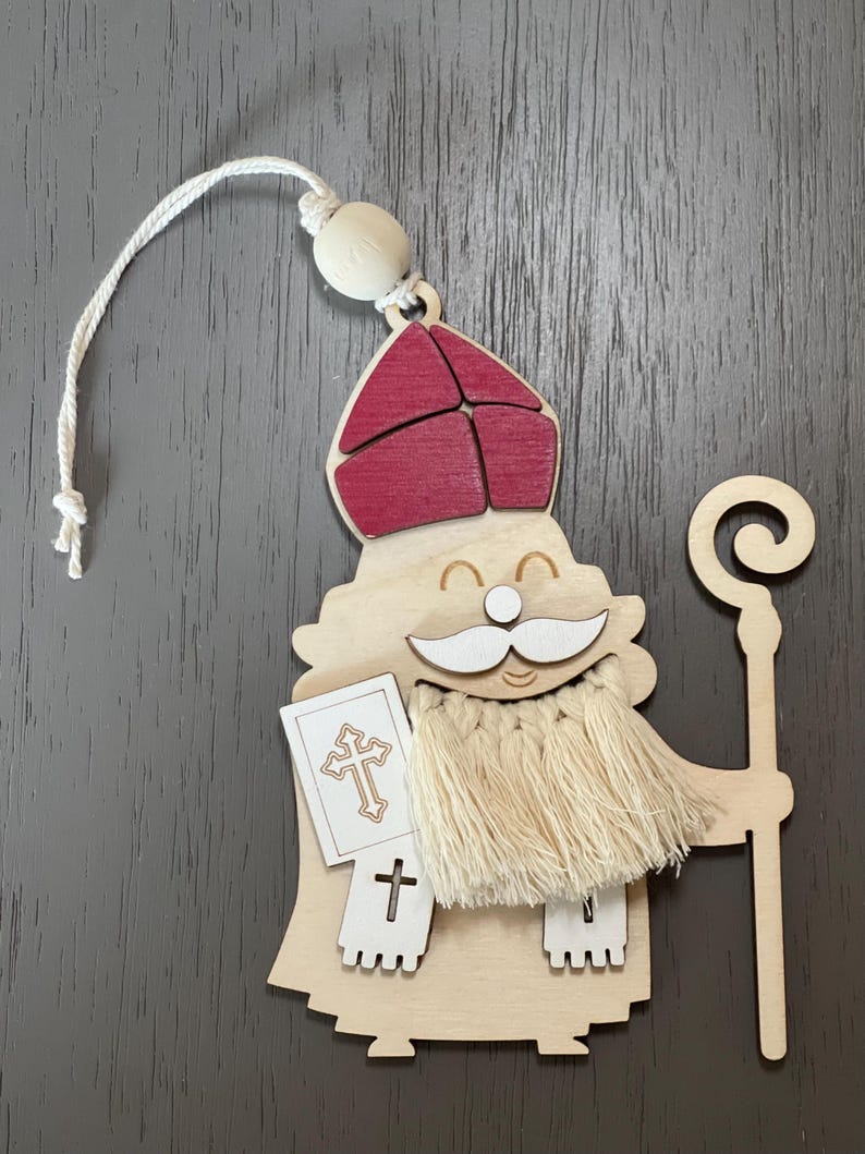 DIY Saint Nicholas Macrame Ornament Set Feast Dec 6 Chocolate Gold Coin ...