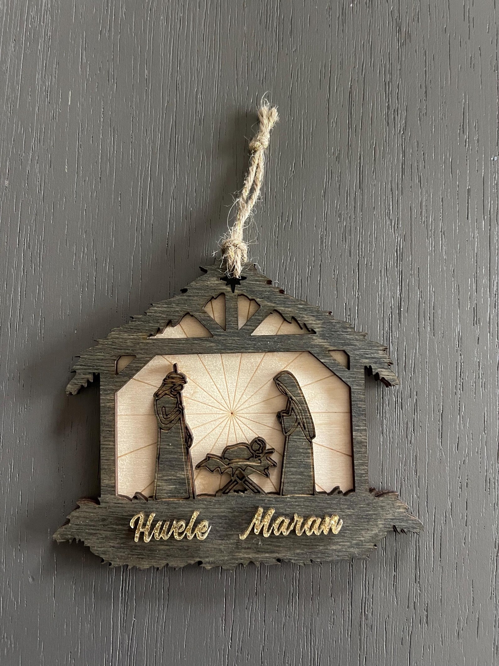 Nativity Wood Cutout Ornament Catholic Christmas Chaldean - Etsy