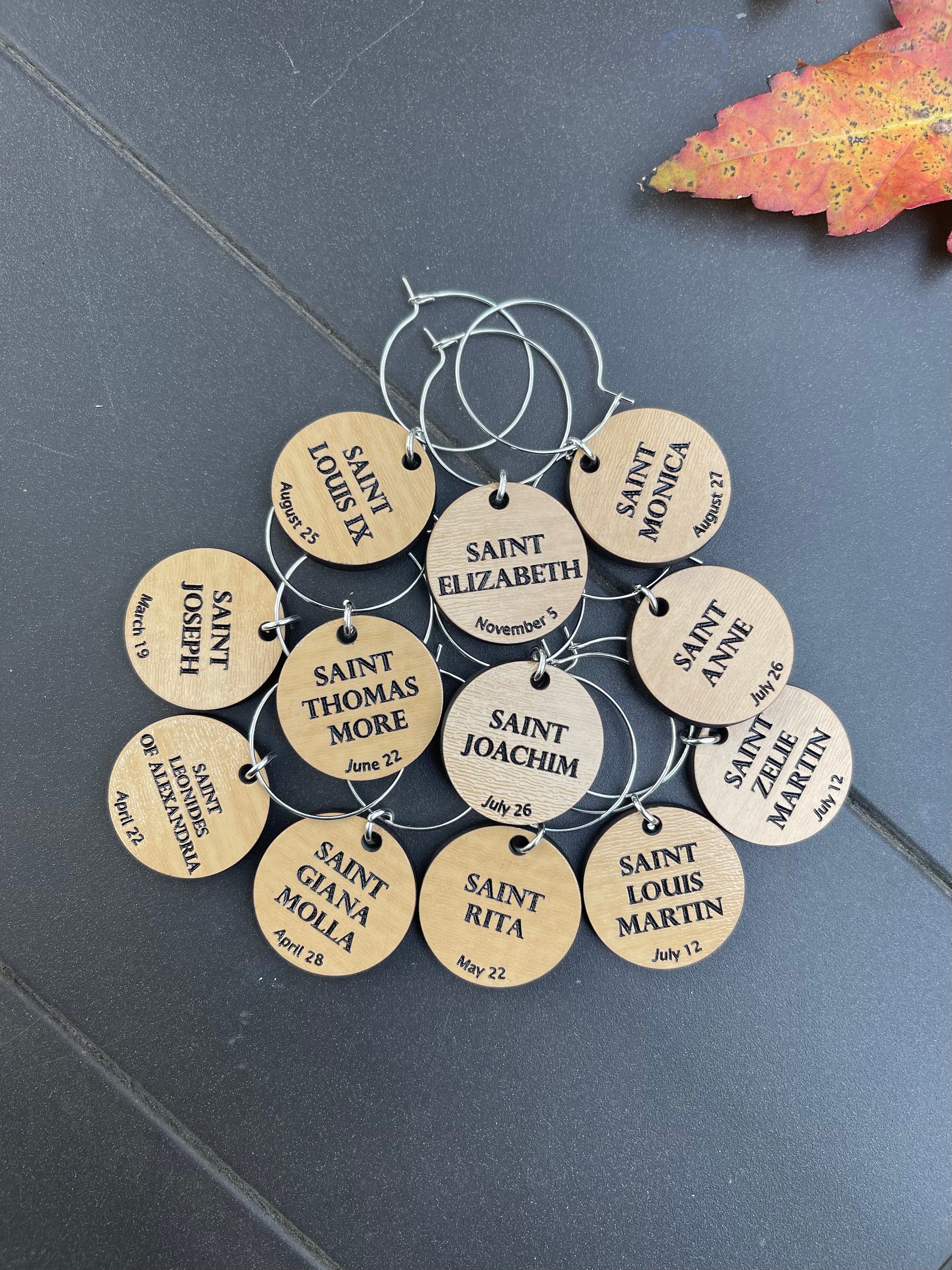 Catholic Saint Wine Charm Sets - Etsy