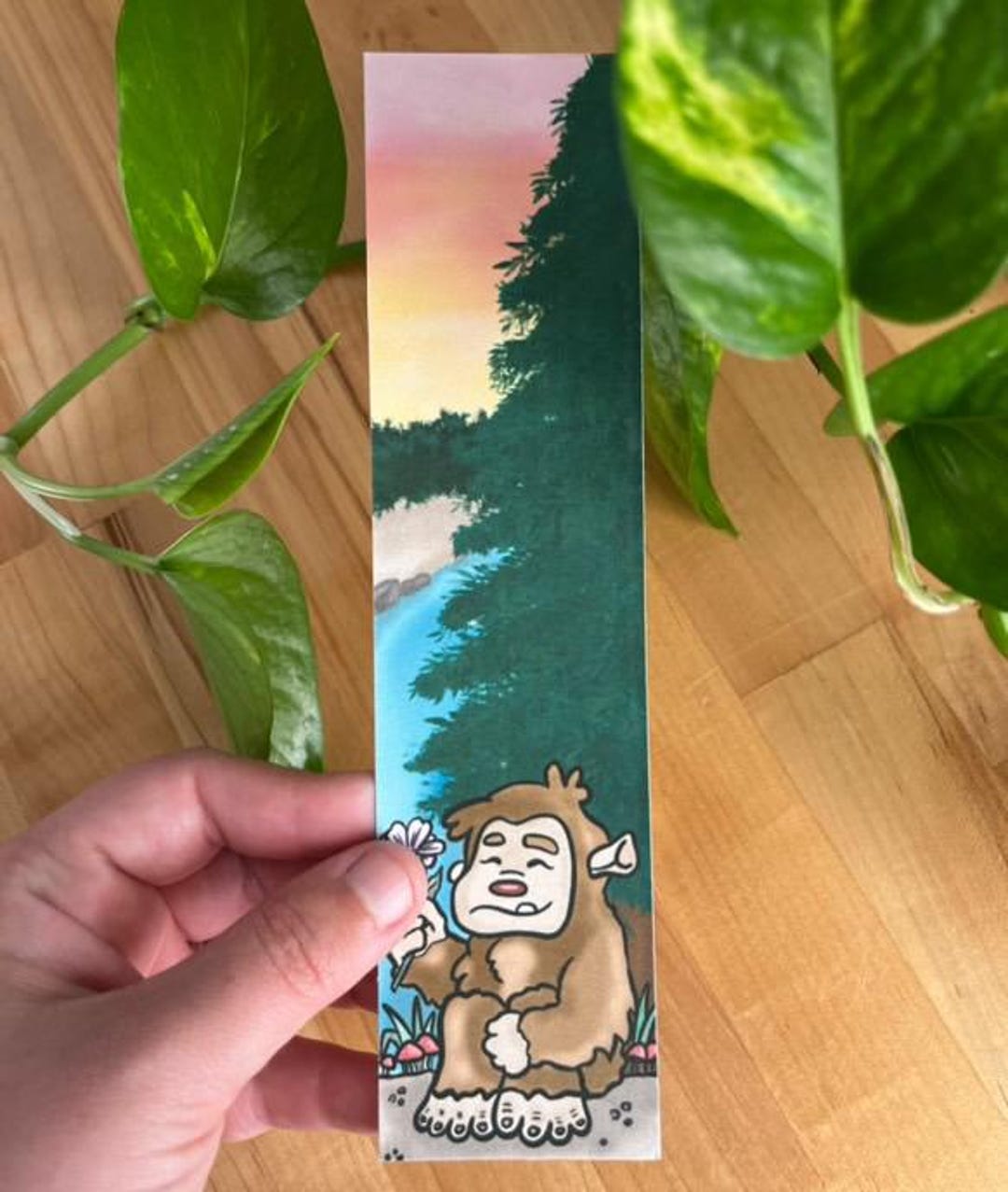 Baby Cryptids: Bigfoot in Spring Bookmark - Etsy