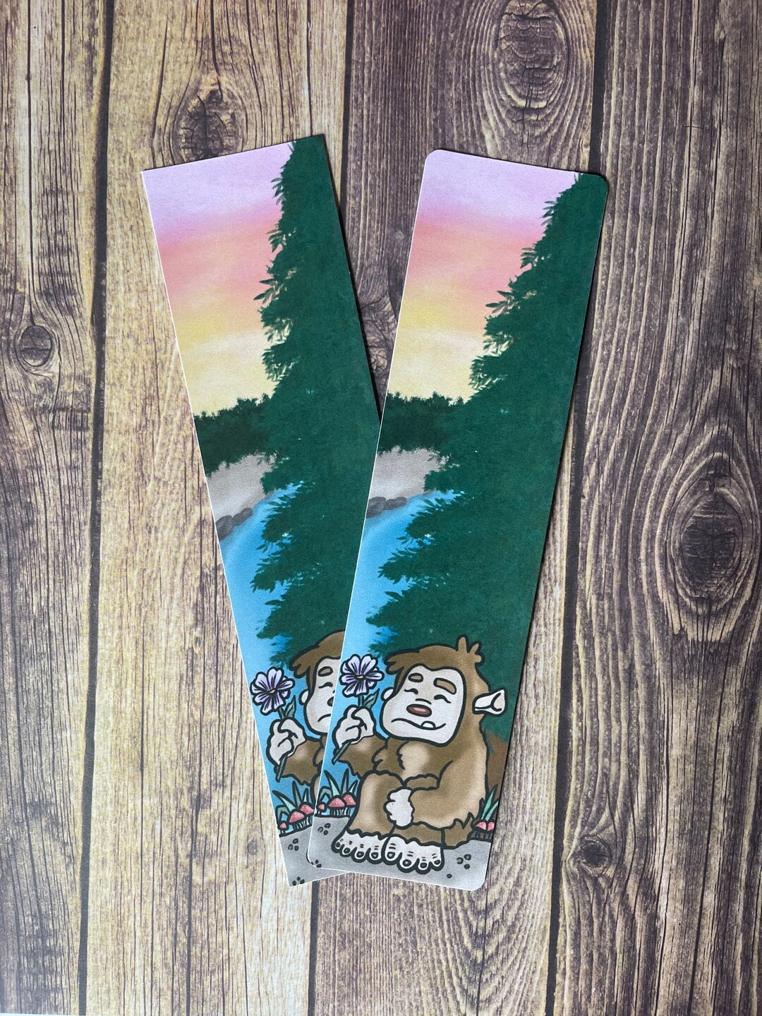 Baby Cryptids: Bigfoot in Spring Bookmark - Etsy