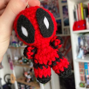 Deadpool Crochet Keychain | Chibi Handmade Doll - Etsy