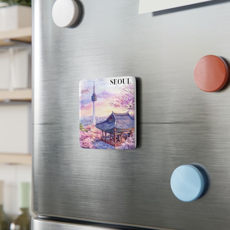 Seoul N Tower Porcelain Magnet, Korean Travel Souvenir - Etsy