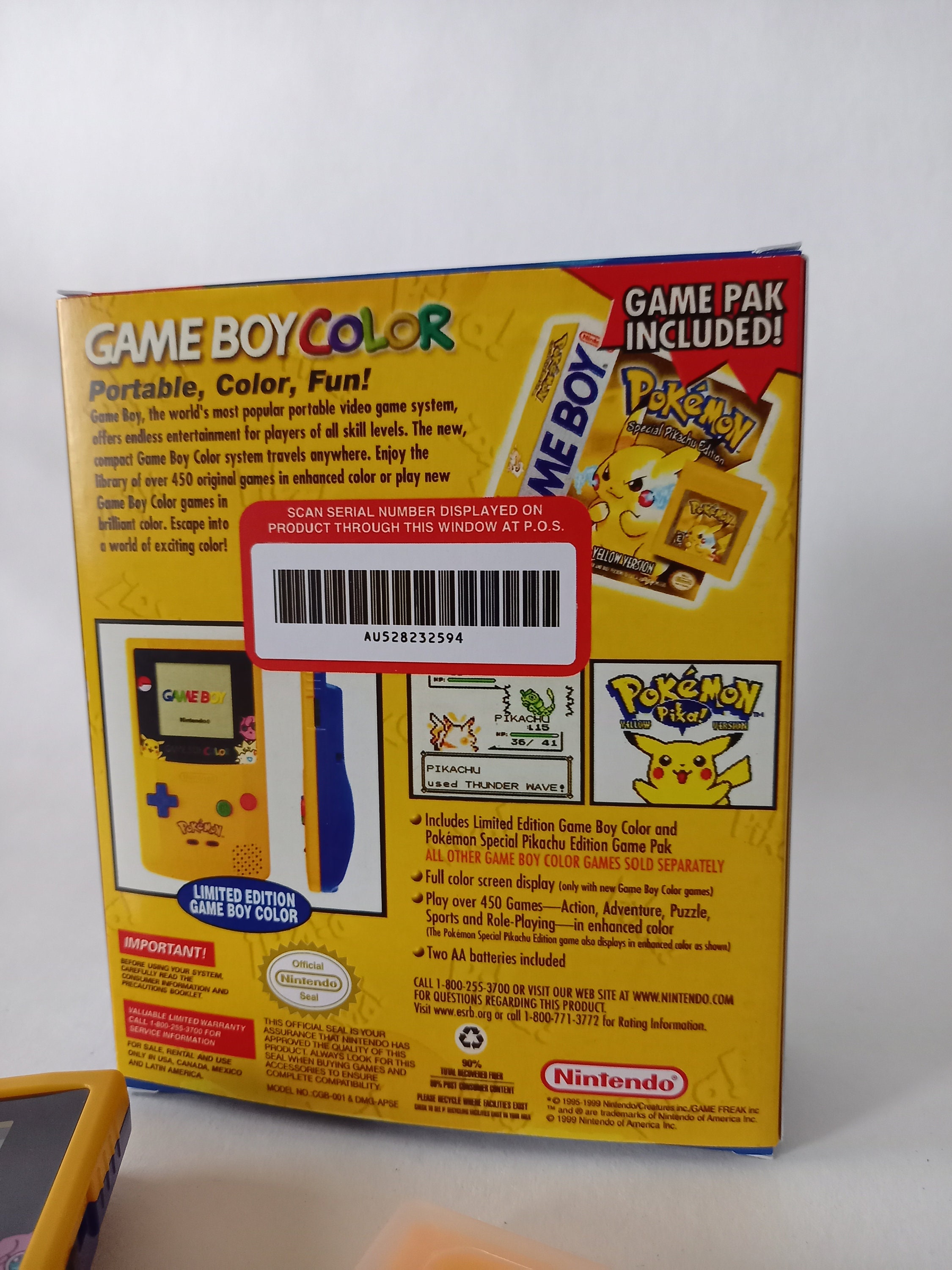 Game Boy Color Pokemon Special Edition Pokemon Yellow Game - Etsy