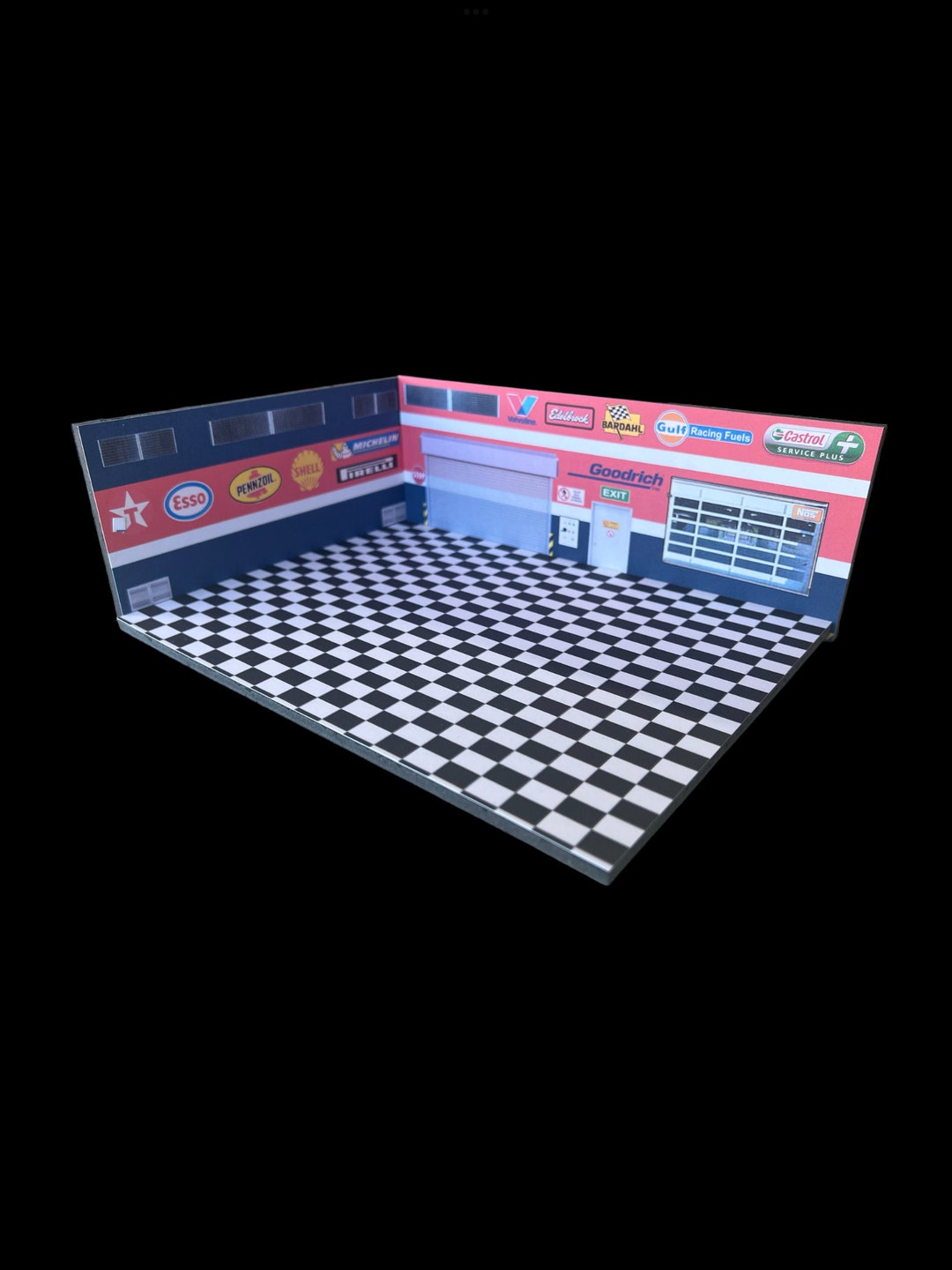 1/64 Diorama Blue/red Tampo Garage - Etsy