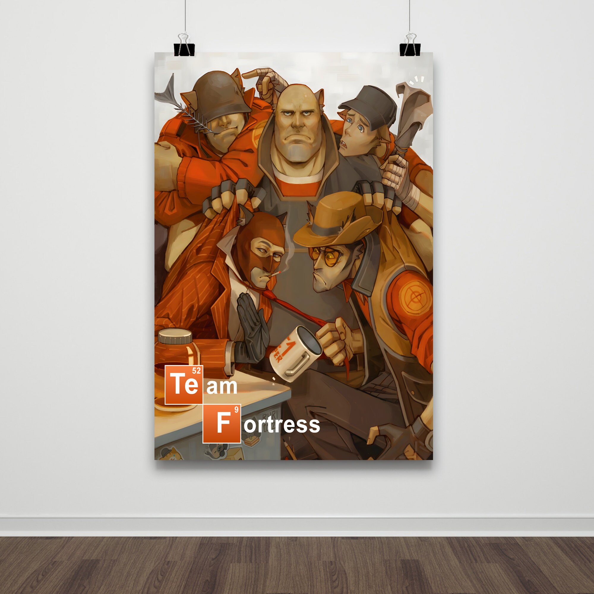 Team Fortress 2 Video Game Element Poster, Video Game Poster, Gamer ...