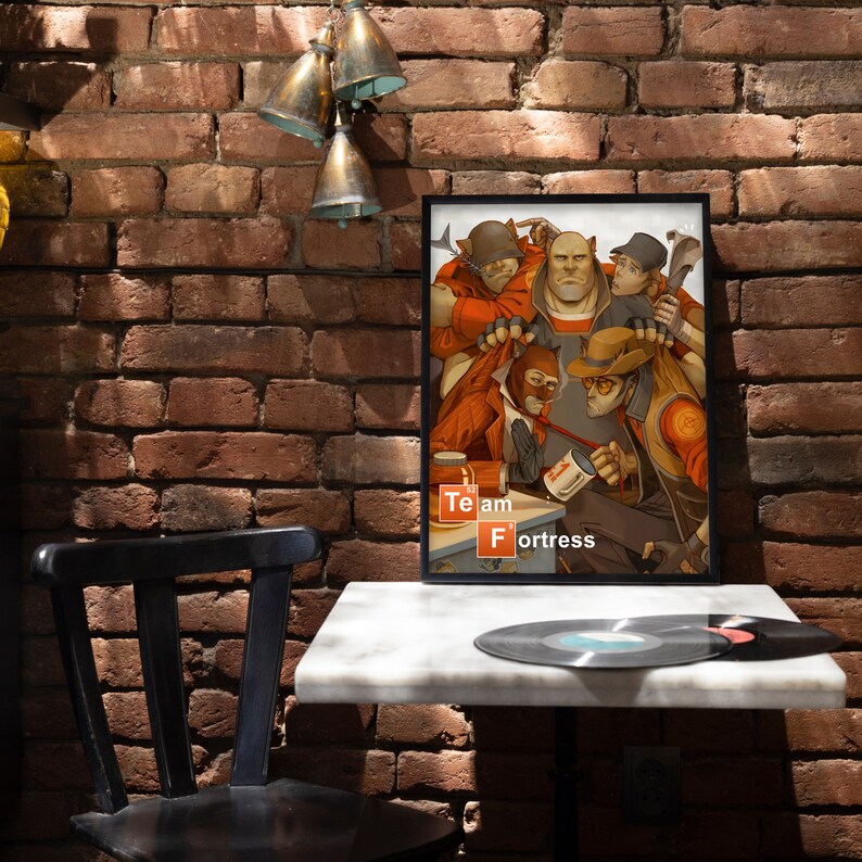 Team Fortress 2 Video Game Element Poster, Video Game Poster, Gamer ...