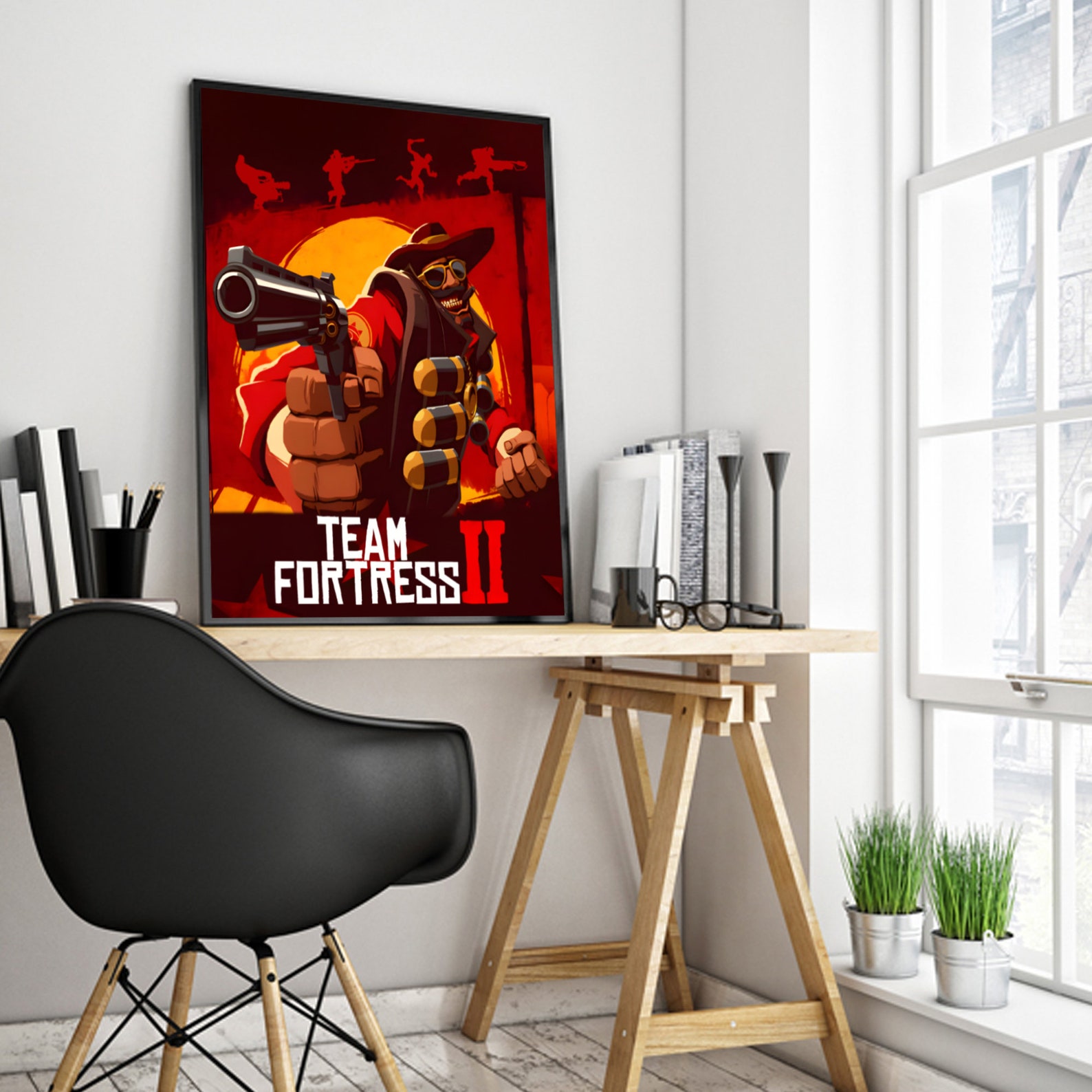 Team Fortress 2 Video Game Red Dead Redemption 2 Similar Art Poster,tf2 ...