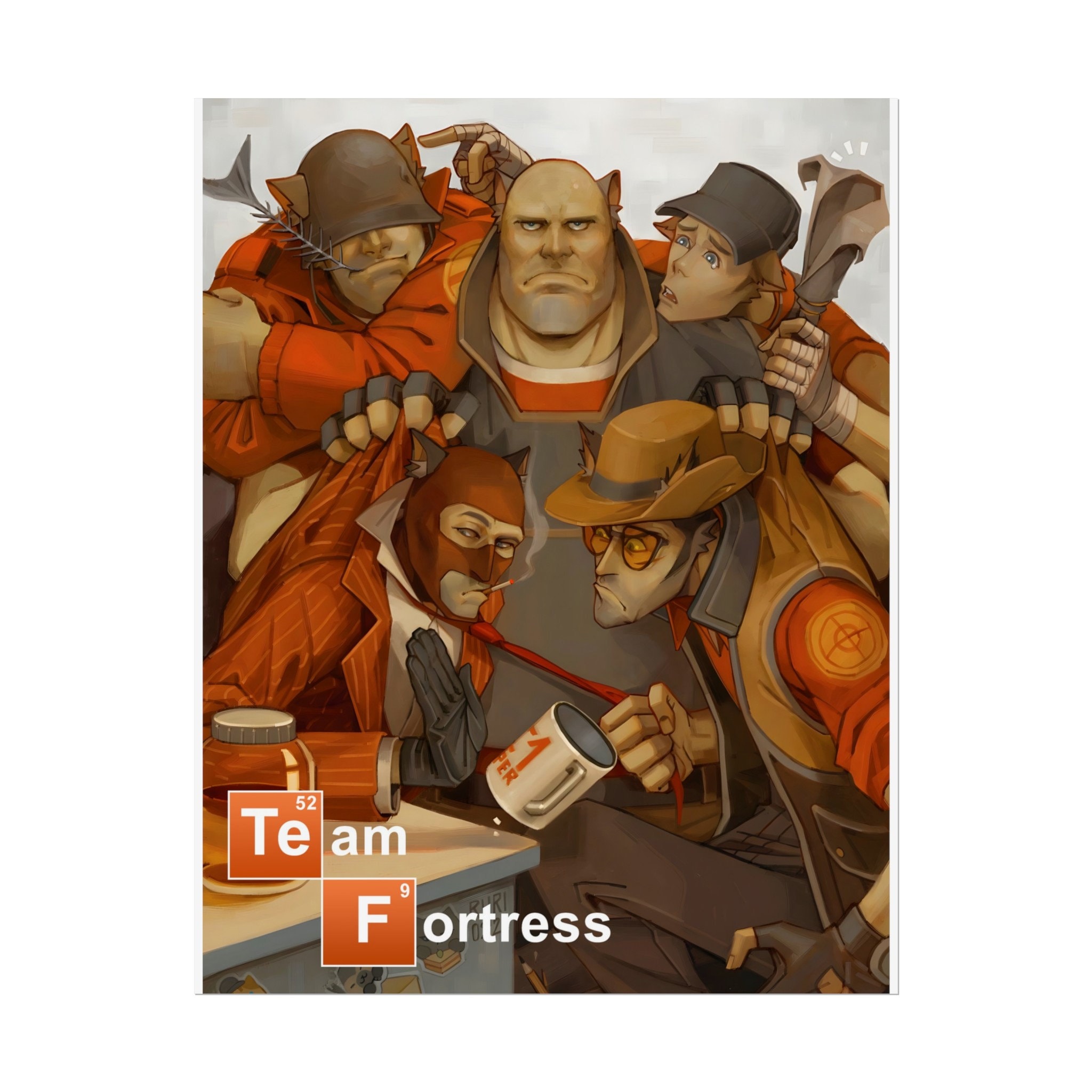Team Fortress 2 Video Game Element Poster, Video Game Poster, Gamer Wall Art, Gameroom Decor ...