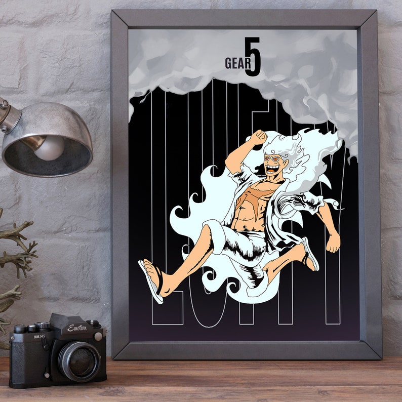 One Piece Anime Poster, Luffy Gear 5 Poster , Anime Wall Art , Manga ...