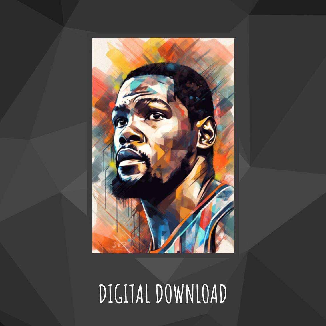 Kevin Durant Digital Art, Digital Poster, Wall Art, Digital Wall Art ...