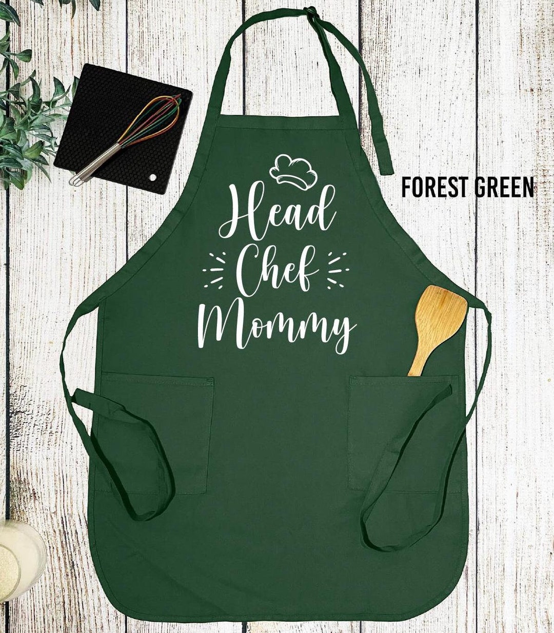Custom Head Chef Apron, Cute Matching Apron With Name, Custom Sous Chef ...