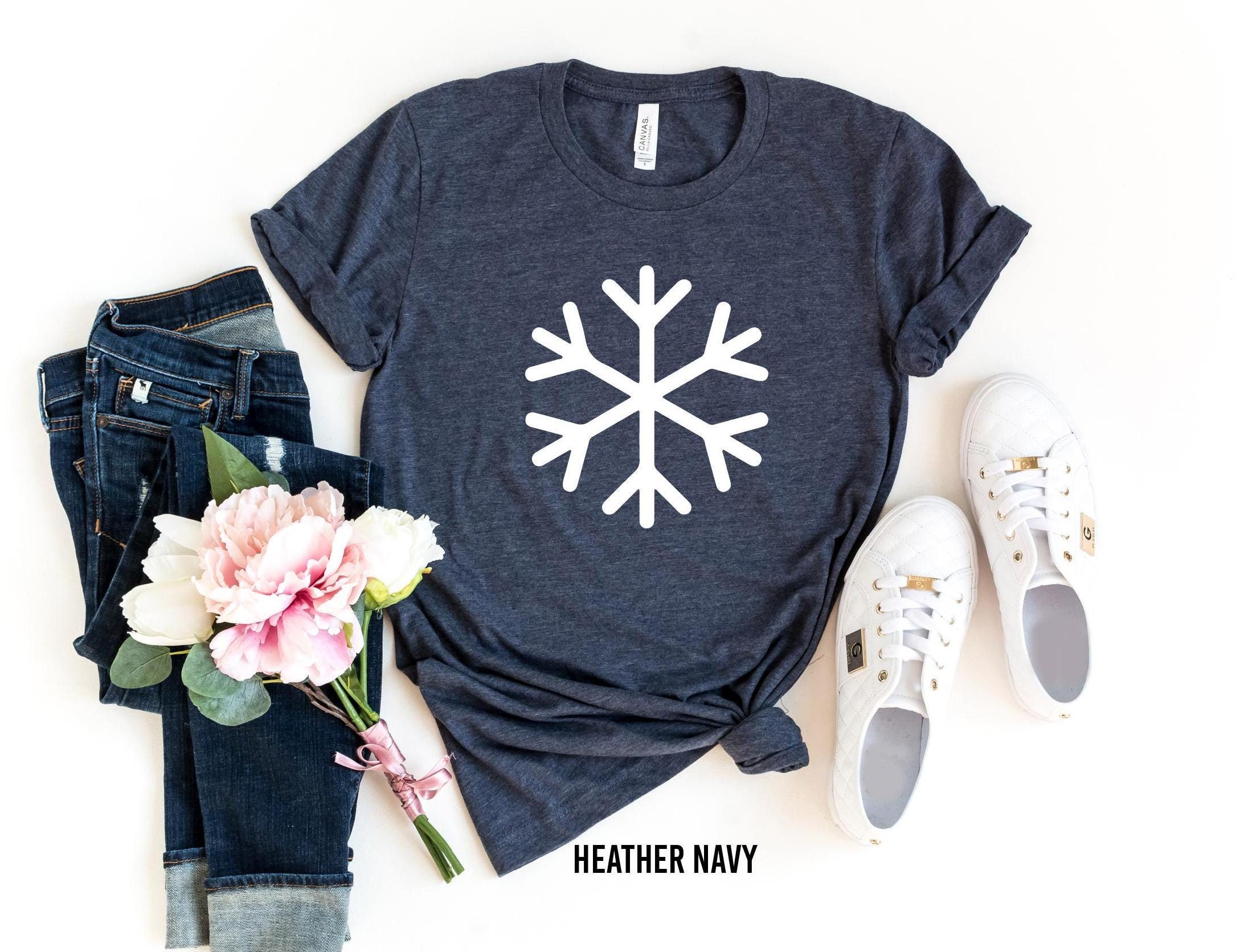 Snowflake Shirt, Christmas Shirt, Snowflake Christmas T-shirts, Women ...
