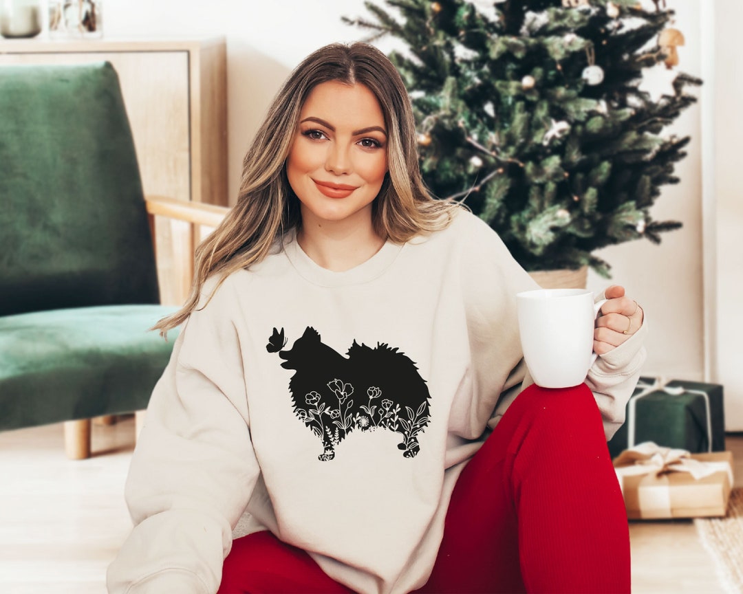 Pomeranian Sweatshirt, Black Pomeranian Sweater, Pomeranian Gifts, Cute ...