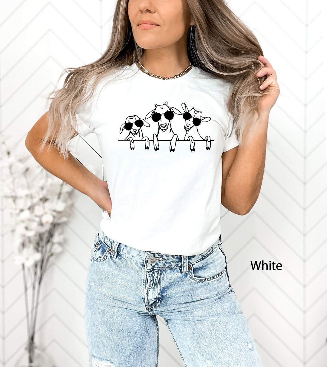 Goats T-shirt, Cool Goats With Sunglasses Shirt, Farm Shirt, Goat Gift ...