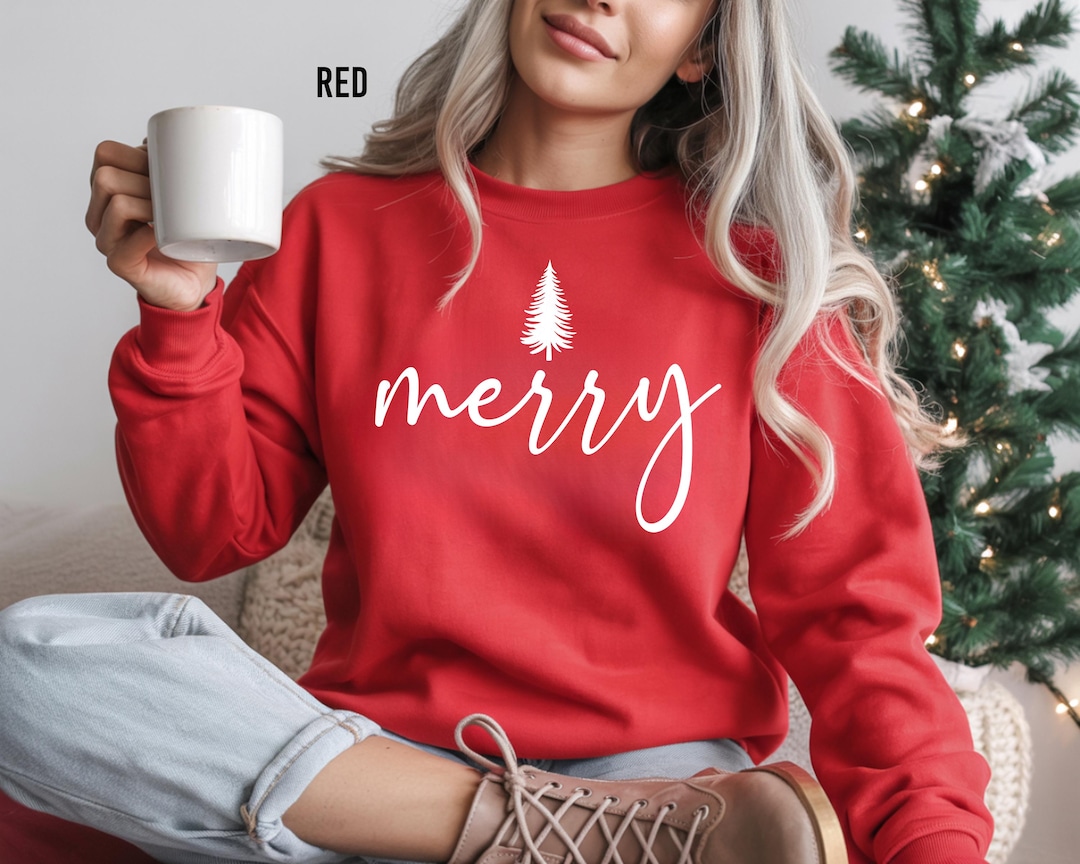 Merry Sweatshirt: Festive Christmas Shirt, Holiday Sweater - Etsy