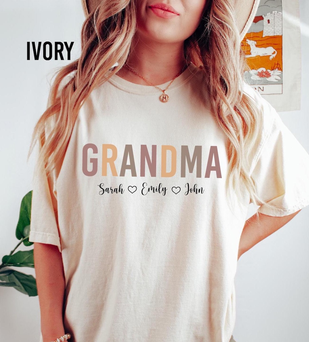 Personalized Grandma With Names Comfort Color Shirt, Mothers Day Shirt, Custom Grandma Shirt ...
