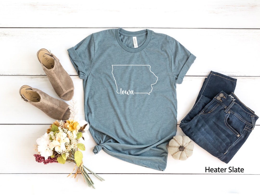 Iowa State Map Shirt, Iowa Shirt, Iowa Home Tee, Home State T-shirt ...