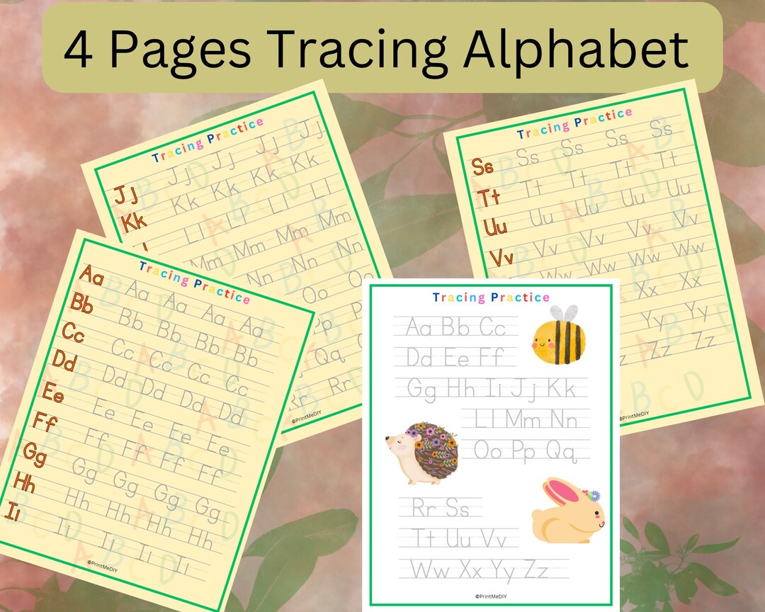 Alphabet Tracing Worksheet A to Z Tracing Handwriting Practice ...