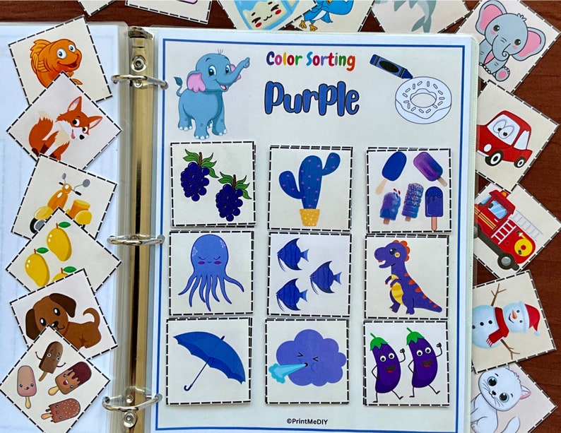 Color Sorting Matching Game Printable Montessori Material, Printable ...