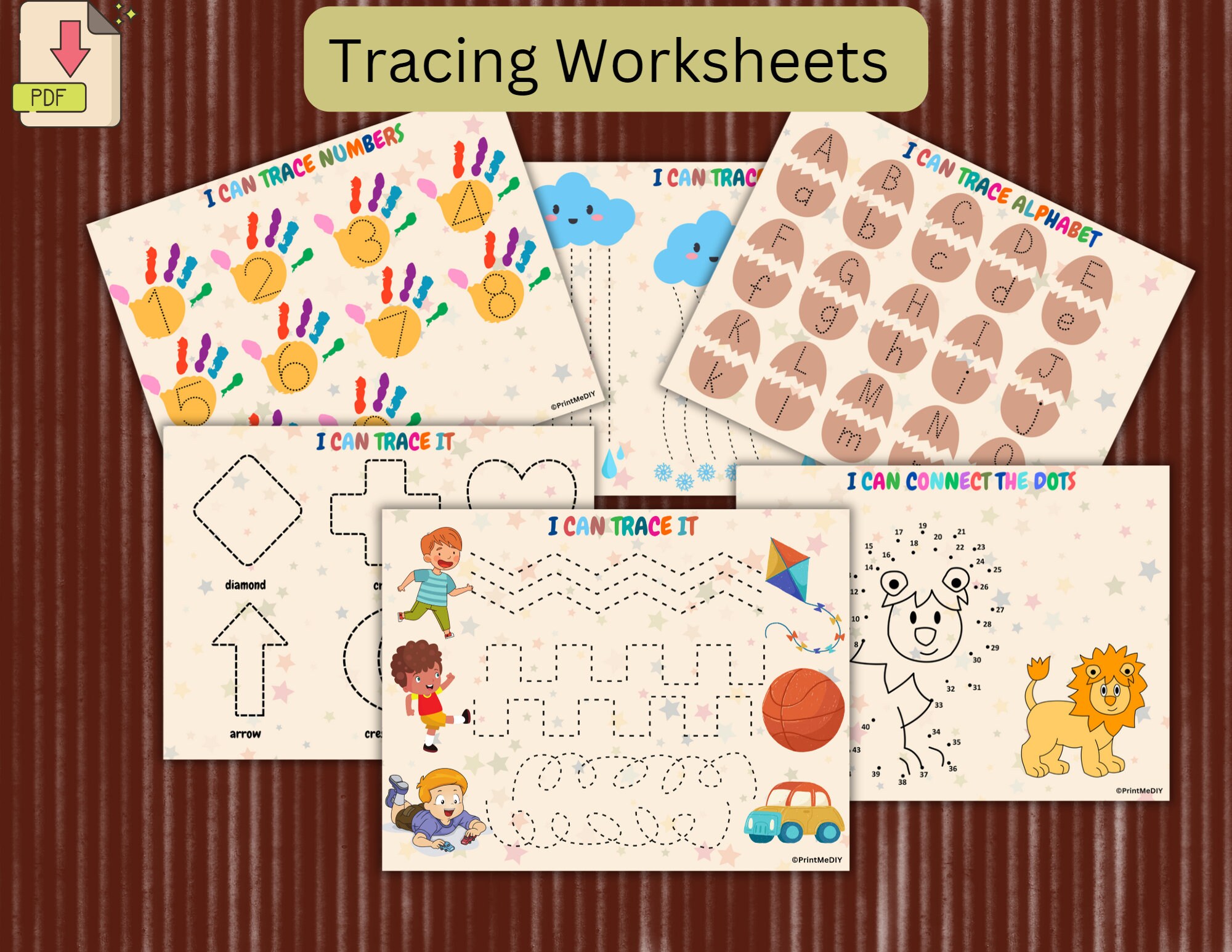 Montessori Tracing Worksheets for Toddler Handwriting Practice for ...