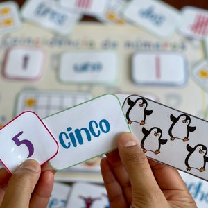 Spanish Number Match: Montessori Counting Activity (PDF Pattern) - Etsy