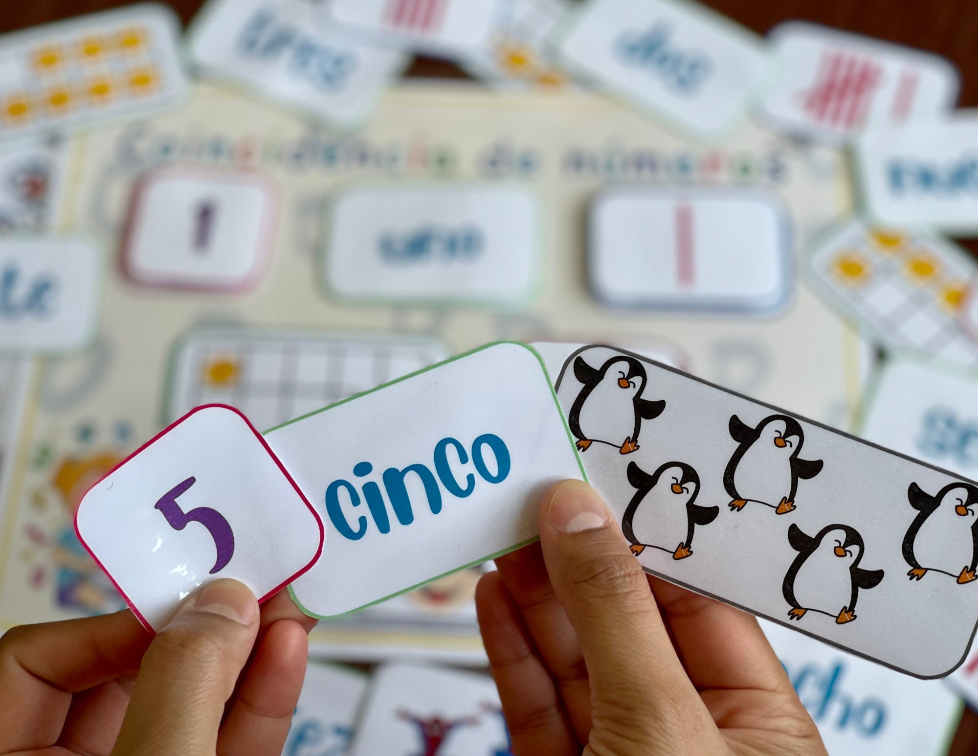 Montessori Spanish Counting Activity for Toddler Number Match Practice ...