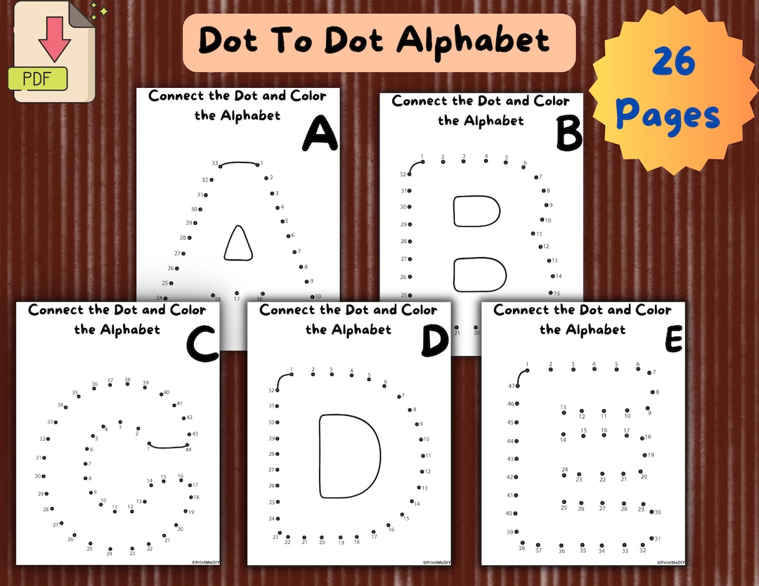 26 Pages Dot to Dot Alphabet Printable Worksheet, Alphabet Worksheets ...