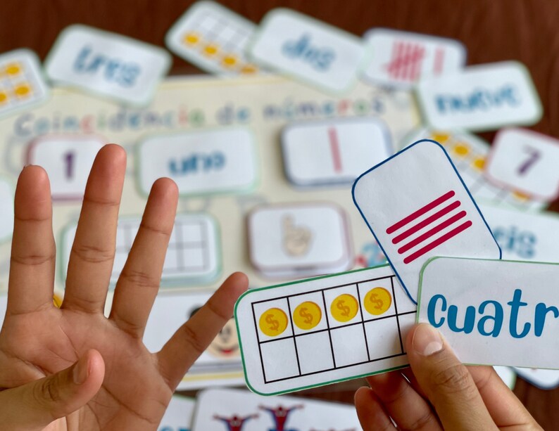 Montessori Spanish Counting Activity for Toddler Number Match Practice ...