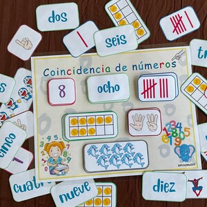 Spanish Number Match: Montessori Counting Activity (PDF Pattern) - Etsy