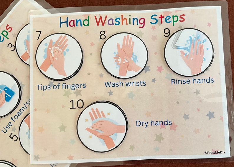 Montessori Hand Washing Steps Printable: Kids Hygiene Education (PDF ...