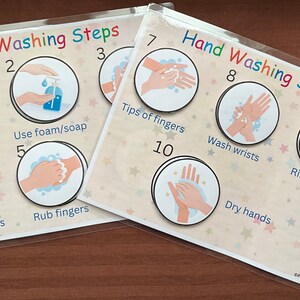 Montessori Hand Washing Steps Printable: Kids Hygiene Education (PDF ...