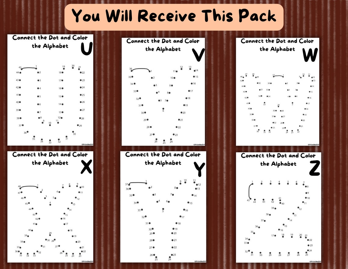 26 Pages Dot to Dot Alphabet Printable Worksheet, Alphabet Worksheets ...