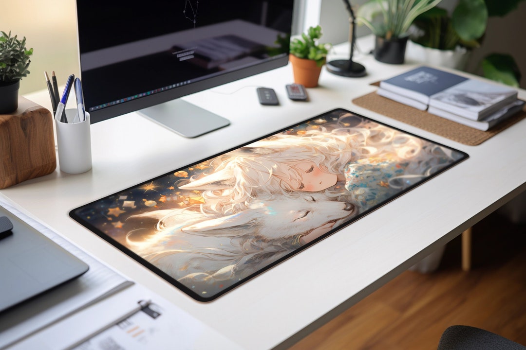 Dreamy Kitsune Desk Mat Anime Mouse Pad Kitsune Series - Etsy