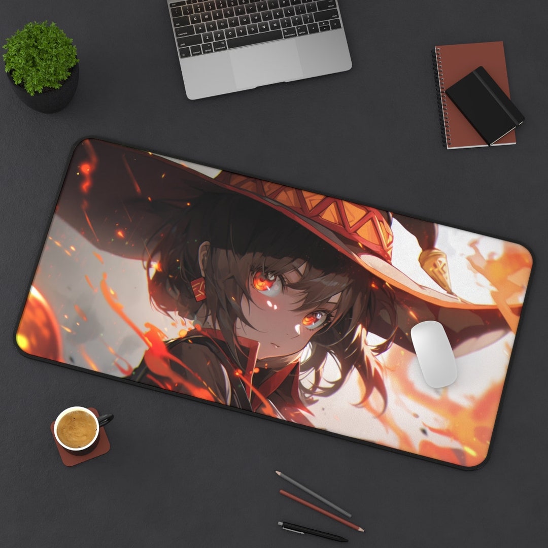Megumin's Fiery Glare Desk Mat Anime Mouse Pad Waifu Series - Etsy