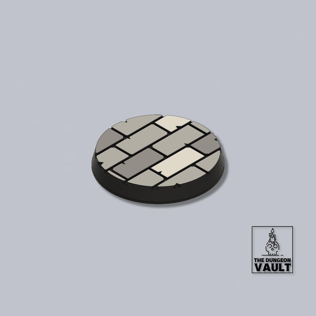 Table Top Miniature Figure Base 1" (25.4mm) - Brick Pattern - STL File ...
